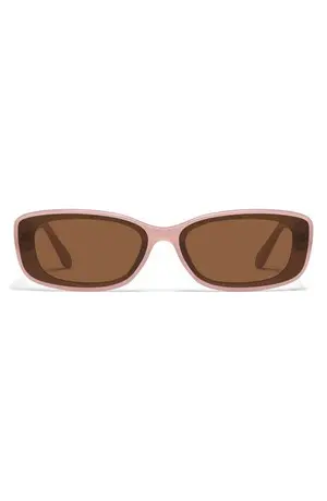 Quay Vibe Check 62mm Square Sunglasses - Pale Pink/brown