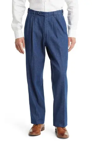 Berle Pleated Denim Trousers