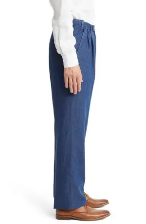 Berle Pleated Denim Trousers