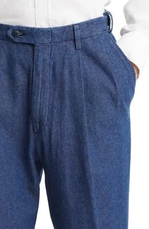 Berle Pleated Denim Trousers
