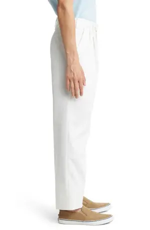 Berle Classic Fit Pleated Cotton Twill Trousers