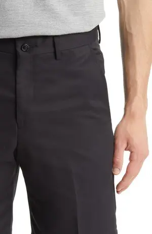 Berle Microfiber Flat-front Tailored Shorts - Black
