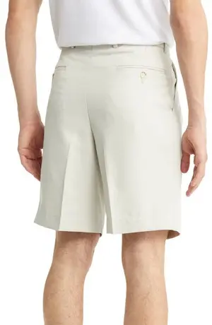 Berle Microfiber Pleated Shorts - Stone