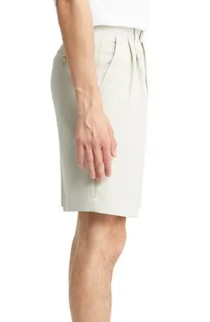 Berle Microfiber Pleated Shorts - Stone