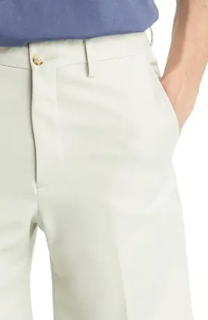 Berle Flat Front Shorts - Stone