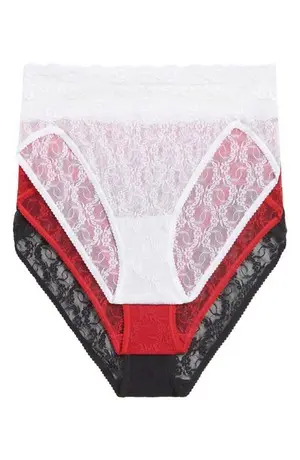 Wacoal Assorted 3-pack Lace Kiss High Cut Briefs - Lace Kiss Basic 1