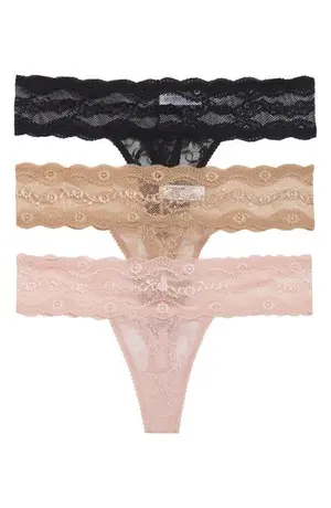 Wacoal Assorted 3-pack Lace Kiss Thongs - Lace Kiss Basic 2
