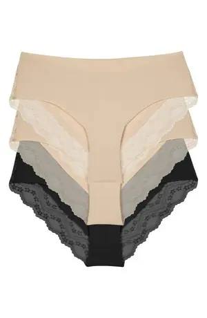 Wacoal B.bare Assorted 3-pack Cheeky Tangas - B.bare Basic 1