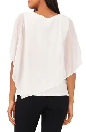 Chaus Rhinestone Overlay Top - Ivory