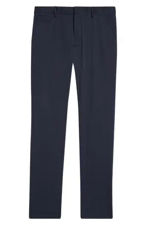 Zegna Flat Front Stretch Cotton Gabardine Trousers