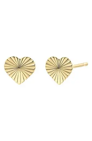 Bony Levy 14k Gold Heart Stud Earrings - 14k Yellow Gold
