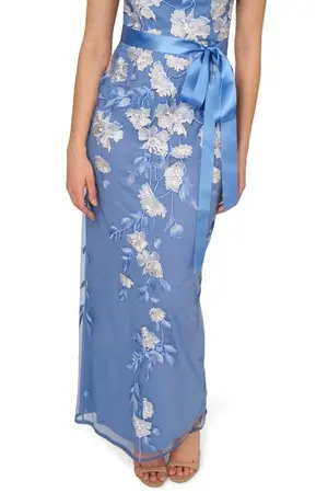 Adrianna Papell Floral Embroidered Gown