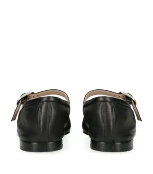 Le Monde Beryl Leather Mary Jane Ballet Flats - Black