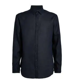 Giorgio Armani Cotton-blend Shirt - Blue