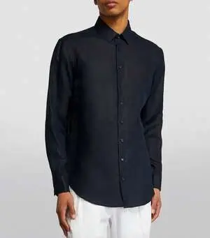 Giorgio Armani Cotton-blend Shirt - Blue