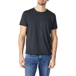 MAVI Raw Edge Cotton T-shirt - Black