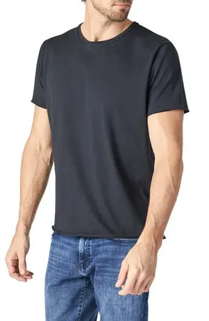 MAVI Raw Edge Cotton T-shirt - Black