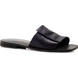 Free People Verona Leather Slide Sandal - Black