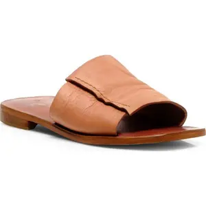 Tan Leather Slides