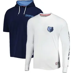 Tommy Hilfiger White Memphis Grizzlies Matthew 2-in-1 T-shirt & Hoodie Combo Set - Navy