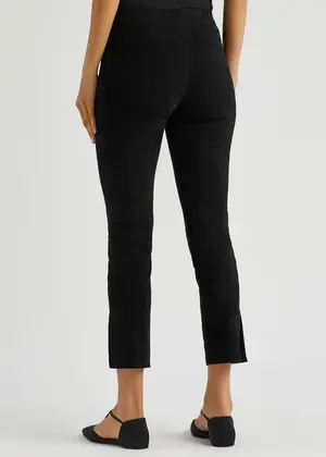 Vince Split-cuff Suede Trousers - Black