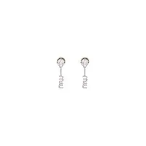 Miu Miu Metal And Crystal Earrings - Steel/crystal