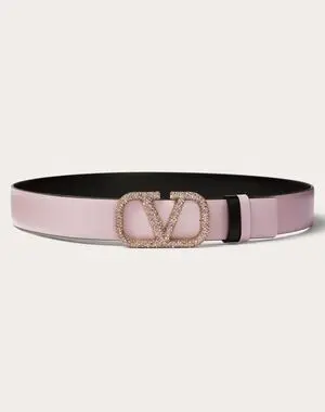 Valentino Garavani Valentino Garavani VLogo Signature Reversible Belt Water Lilac