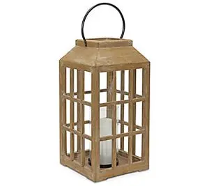 MELROSE Natural Wooden Lantern With Handle 22.5 H - One-color