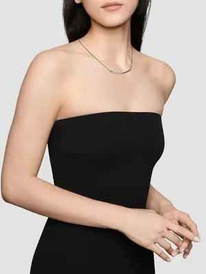 David Yurman Crossover Bar Necklace In Sterling With Diamonds
