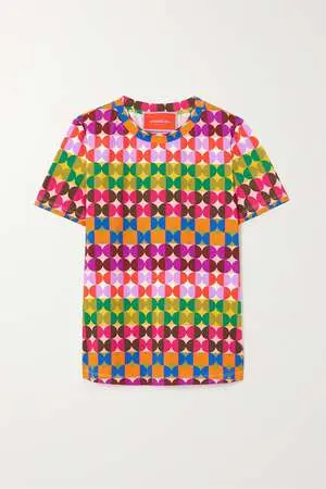 La DoubleJ Jazzercize Printed Stretch-jersey T-shirt Multi