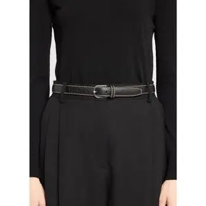 TOTEME Slim Leather Belt - Black
