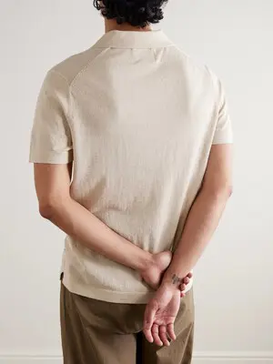 Nn07 Ryan 6311 Cotton And Linen-blend Polo Shirt - Neutrals