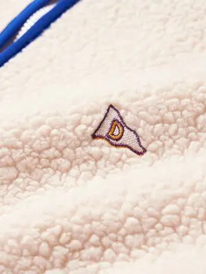 DRAKE'S Logo-embroidered Wool-blend Fleece Jacket - Neutrals