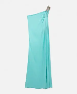 Stella McCartney Falabella Crystal Chain One-shoulder Gown