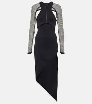 David Koma Embellished Cutout Midi Dress - Black