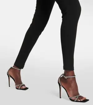GIANVITO ROSSI Crystal-embellished Suede Sandals