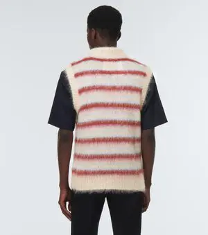 Marni Striped Wool-blend Sweater Vest - Beige