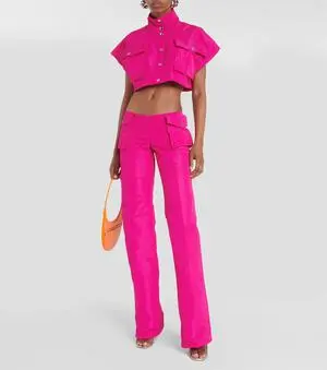 LAQUAN SMITH Cropped Satin Jacket
