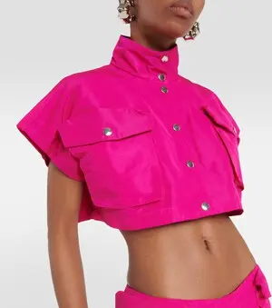 LAQUAN SMITH Cropped Satin Jacket