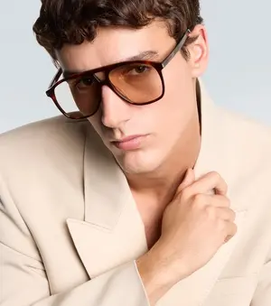 Saint Laurent Sl 596 Dune Aviator Sunglasses - Brown