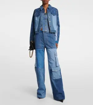 MARINE SERRE Monogram Wide-leg Jeans