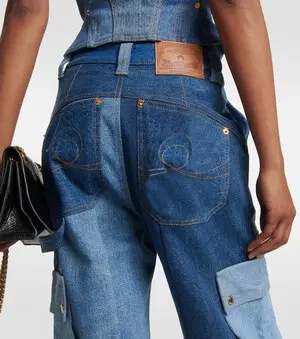 MARINE SERRE Monogram Wide-leg Jeans