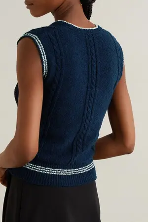 Emilio Pucci Striped Embroidered Cotton-blend Vest