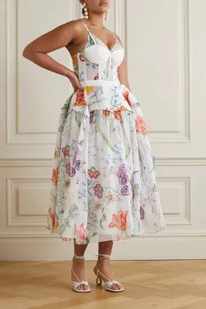 Rosie Assoulin Golden Afternoon Layered Floral-Print Cotton-Poplin And  Voile Midi Dress In White - 50% Off | Editorialist