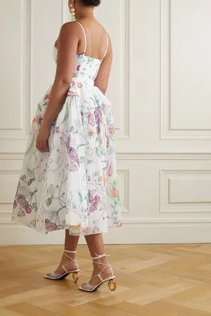Rosie Assoulin Golden Afternoon Layered Floral-Print Cotton-Poplin And  Voile Midi Dress In White - 50% Off | Editorialist