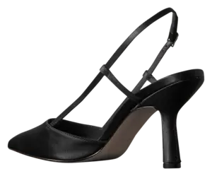 PORTE & PAIRE Satin Slingback Pumps - Black