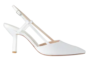 PORTE & PAIRE Satin Slingback Pumps White