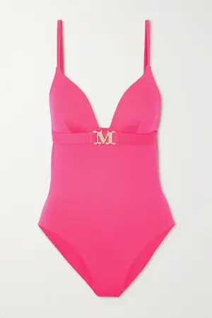 Max Mara Cecilia Cutout Embellished Halterneck Swimsuit - Pink