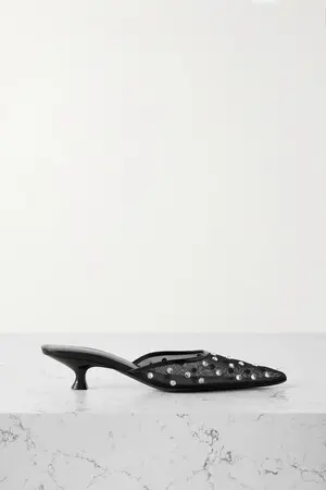 Khaite Minna Crystal-embellished Tulle Mules
