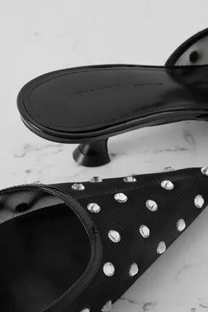 Khaite Minna Crystal-embellished Tulle Mules